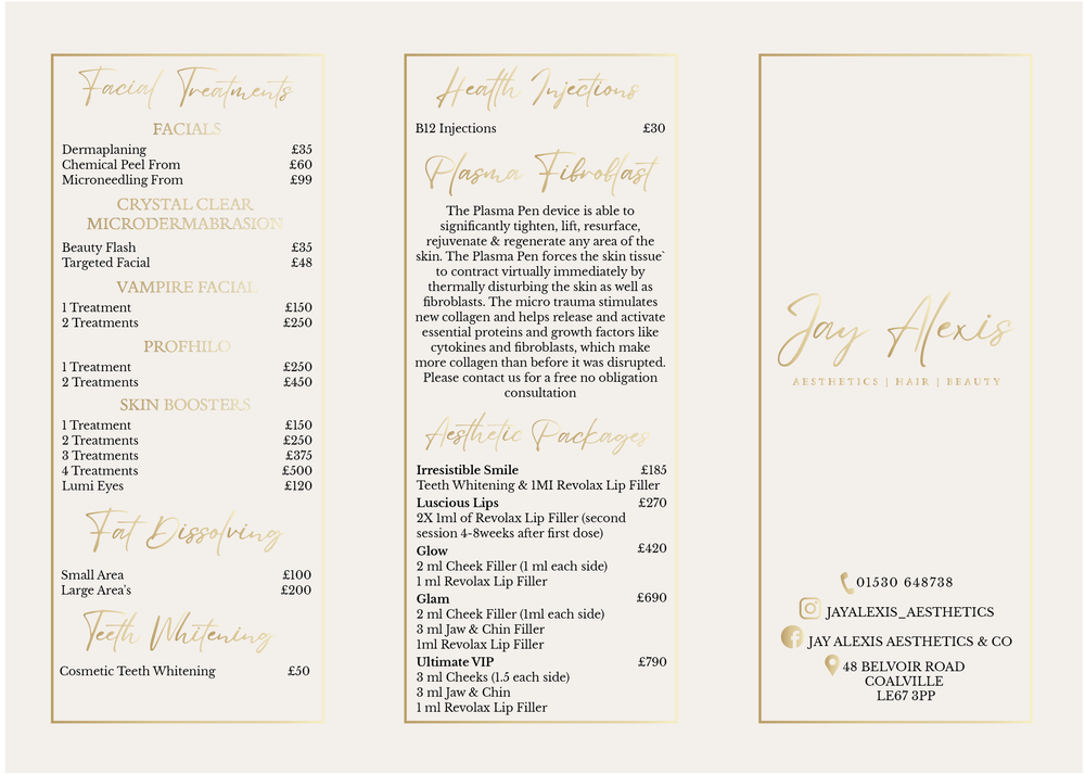 SERVICES — Jay Alexis Aesthetics