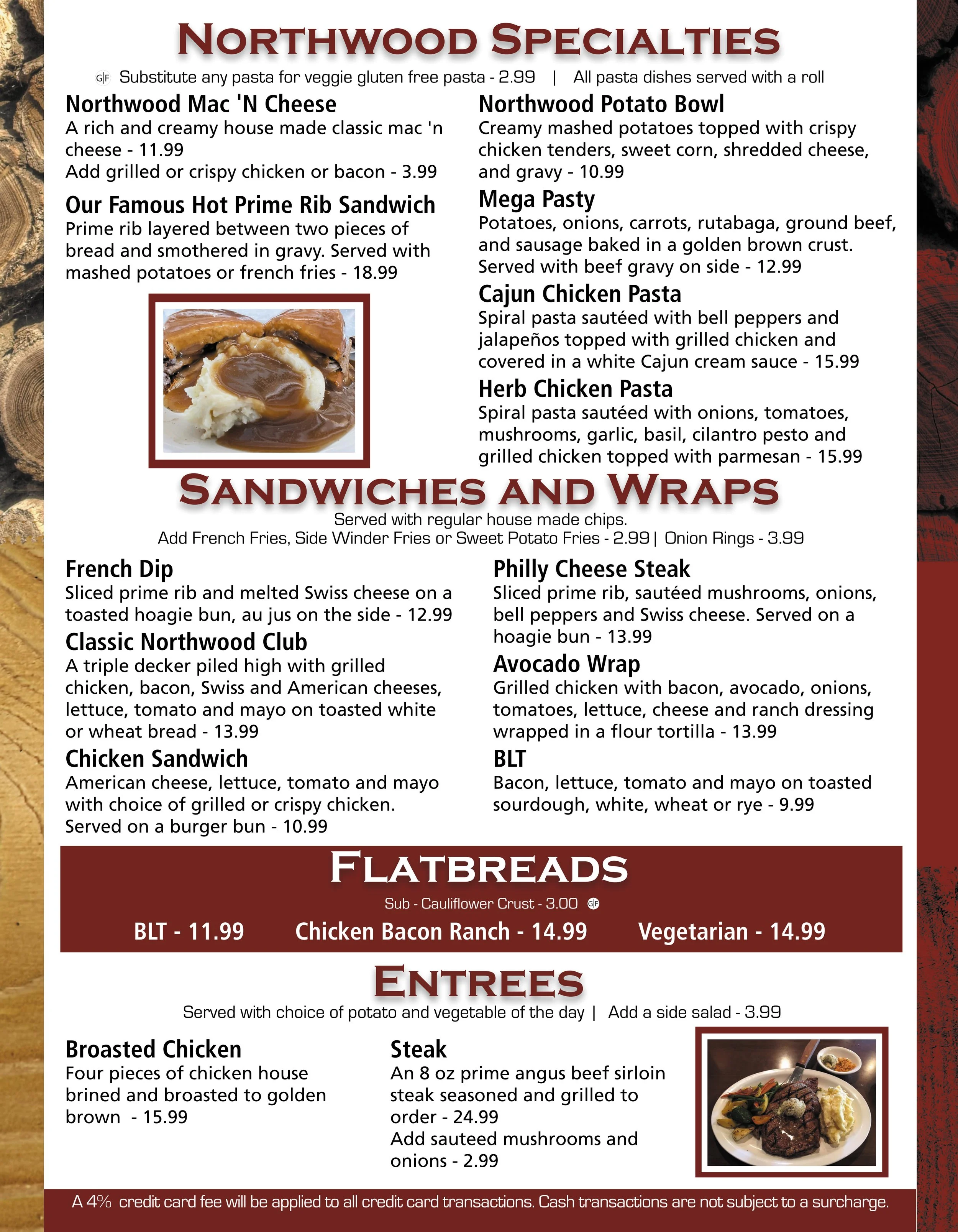 Menus | Explore Delicious Options — The Northwood Restaurant & Bar