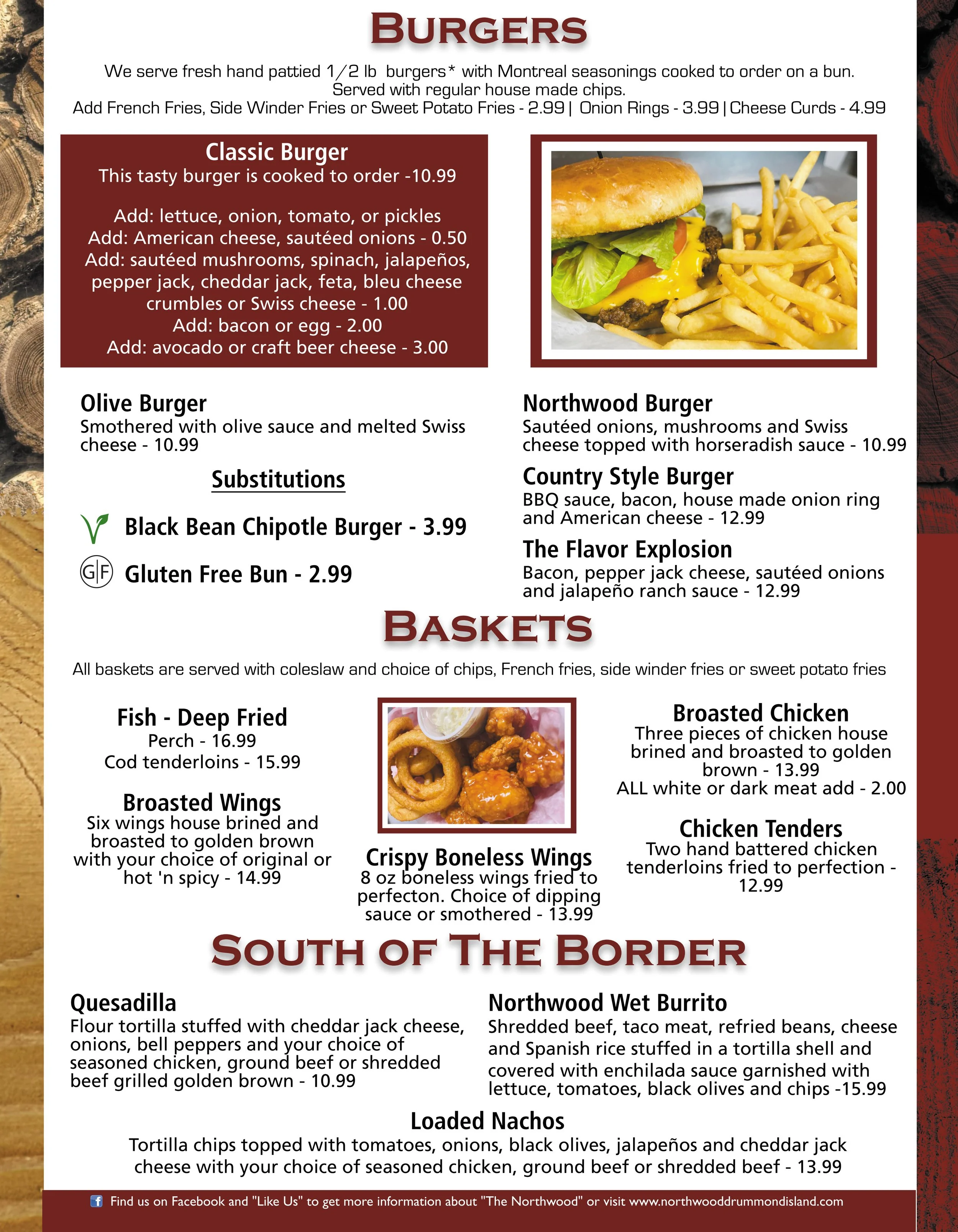 Menus | Explore Delicious Options — The Northwood Restaurant & Bar