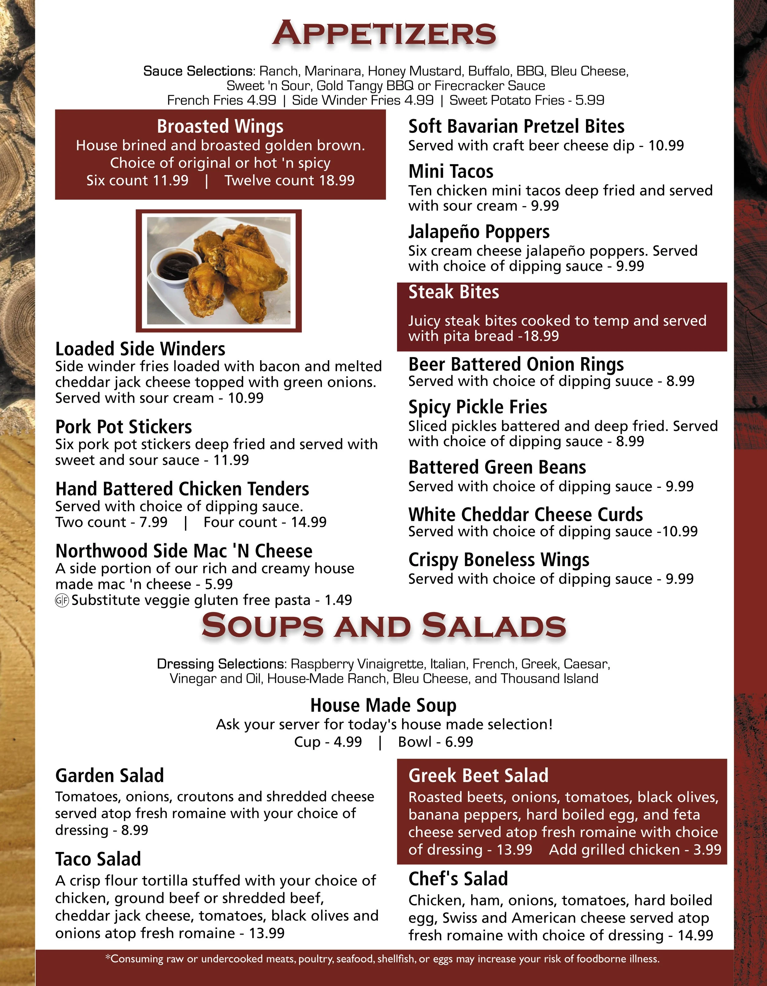 Menus | Explore Delicious Options — The Northwood Restaurant & Bar