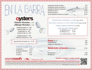 Menú Fisher’s | Pescados y Mariscos Frescos al Momento — Fisher's