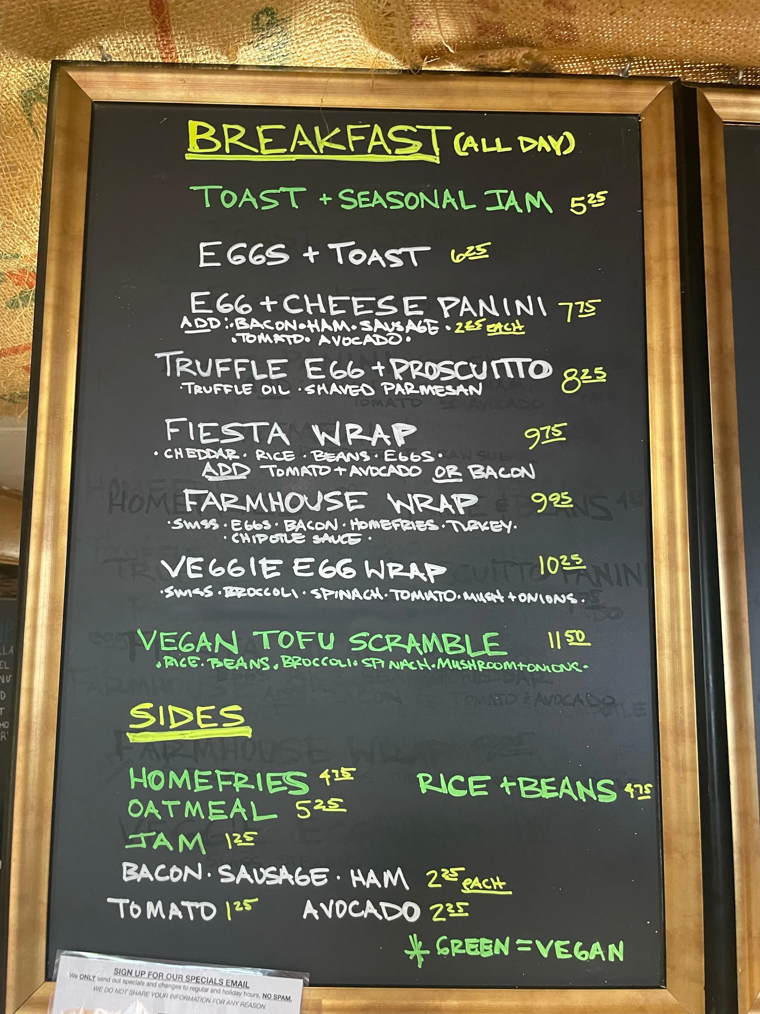 Menus — Underground Bakery