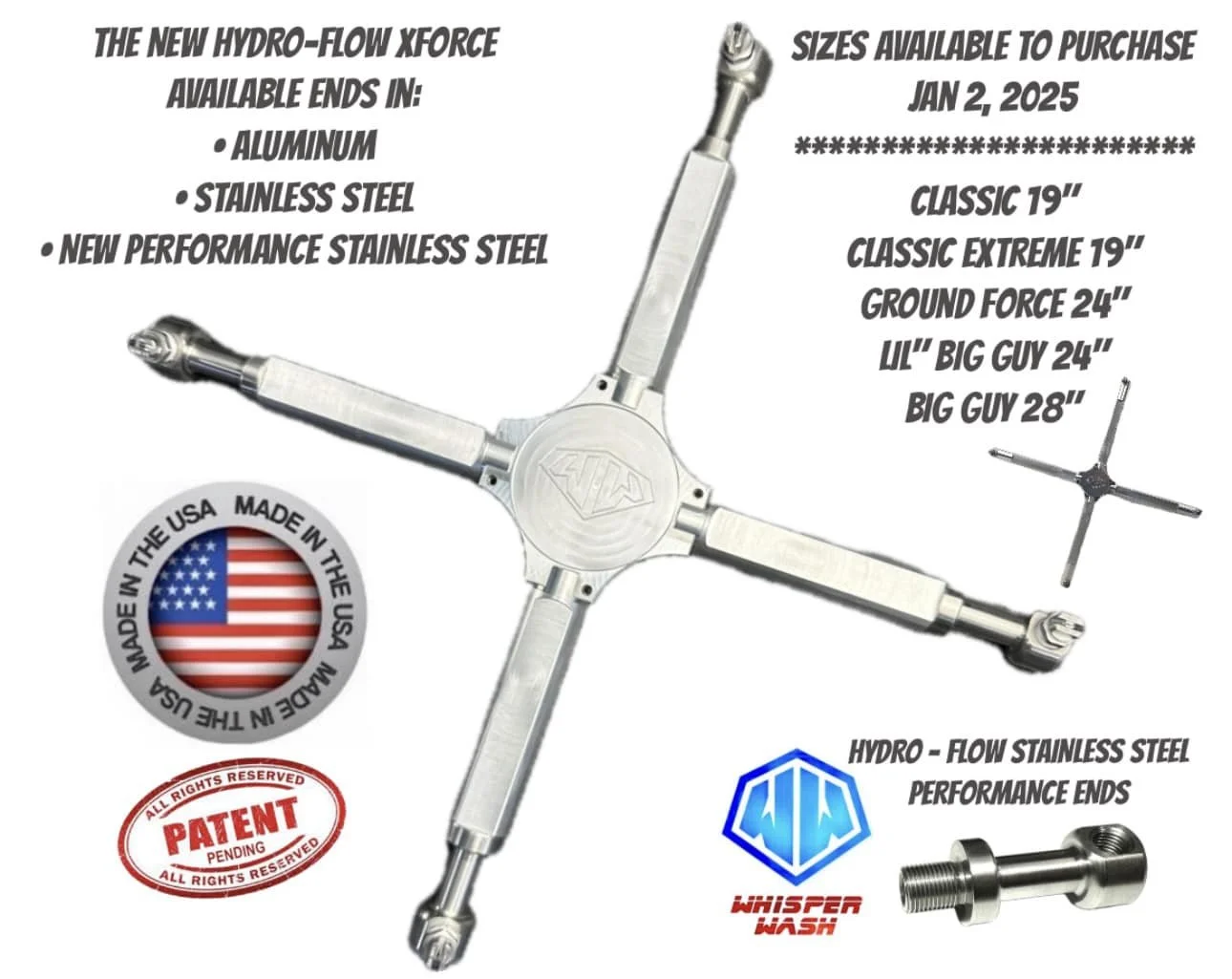 XForce Stainless Steel Performance 4 Tip Bar for Whisper Wash Surface ...