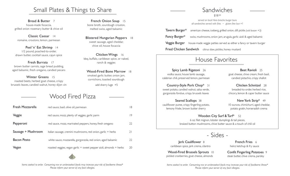 Menus — WOODEN CITY BIRMINGHAM