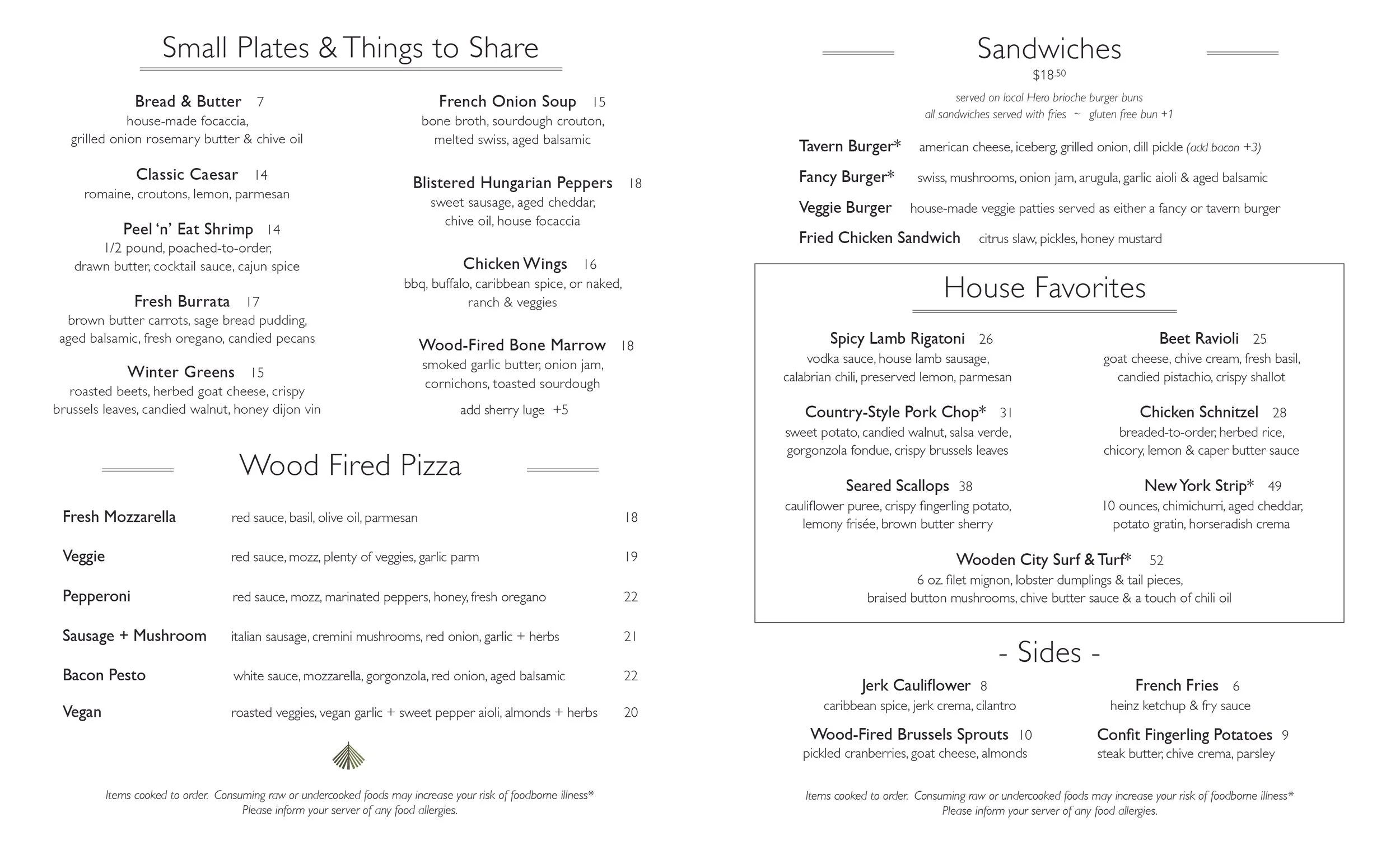 Menus — WOODEN CITY BIRMINGHAM