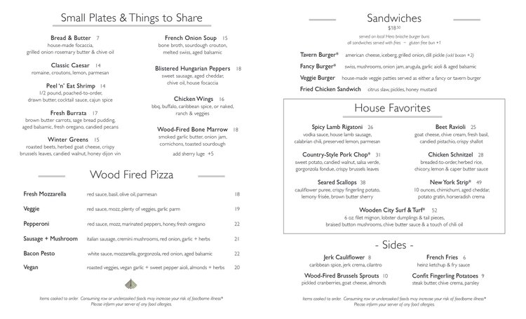 Menus — WOODEN CITY BIRMINGHAM