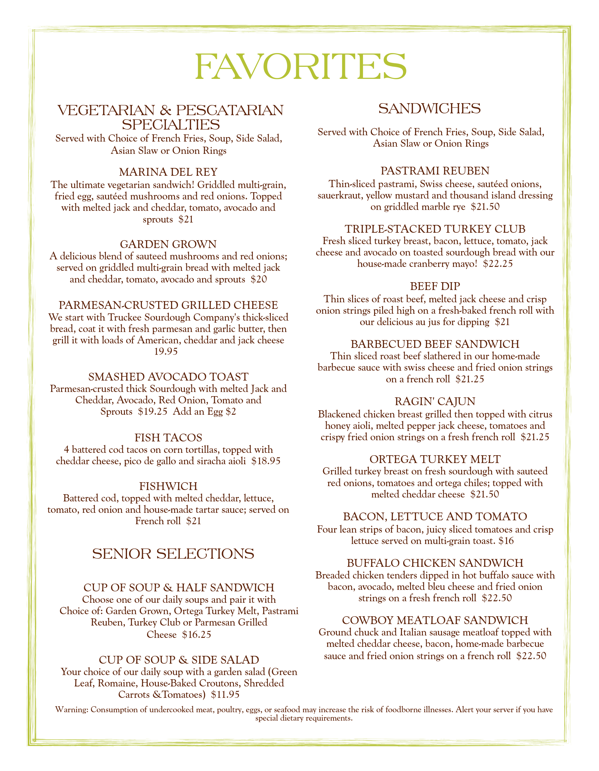 Menu — the getaway cafe