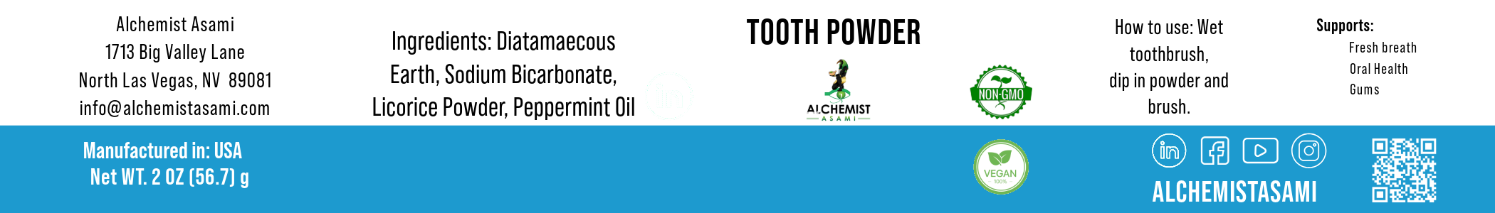 Tooth Powder - Organic — Alchemist Asami