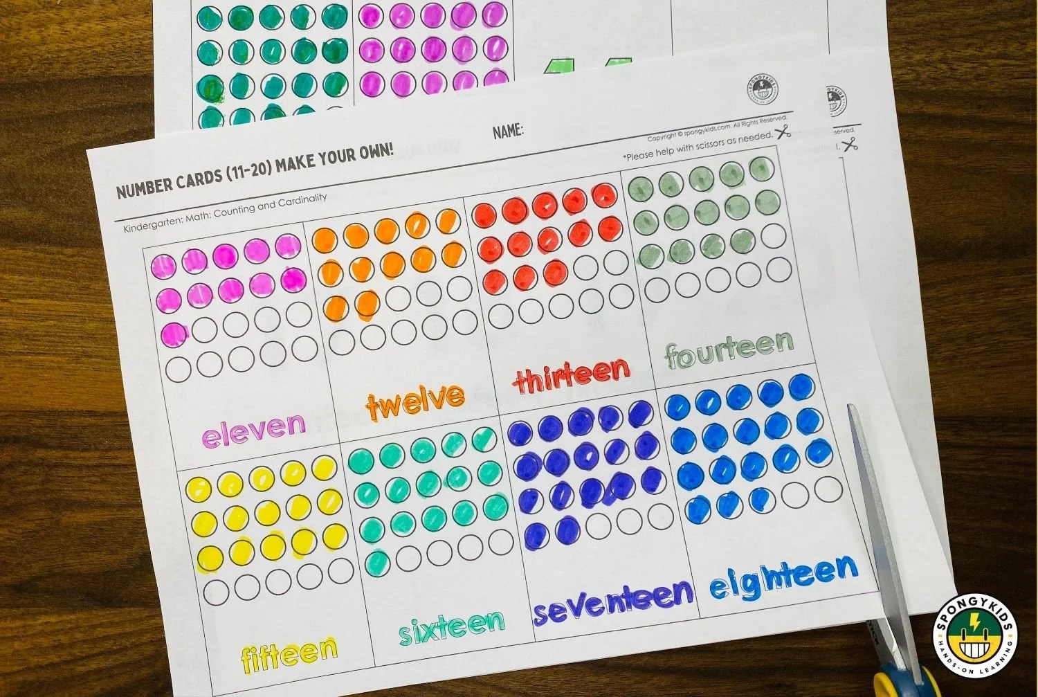 Number Cards (11-20) | Create Your Own Cards! — SPONGYKIDS