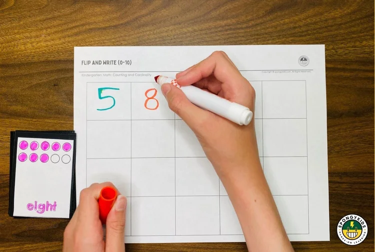 Flip and Write (0-10) | Number Writing Activity — SPONGYKIDS