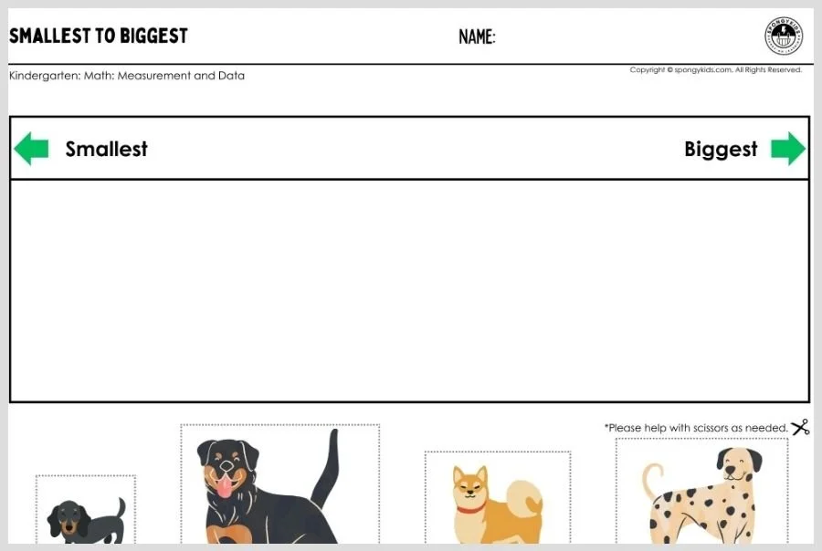 Smallest to Biggest: Fun Size Sorting Activity — SPONGYKIDS