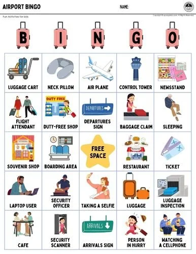 Airport Bingo | Keeping Little Travelers Happy! — SPONGYKIDS