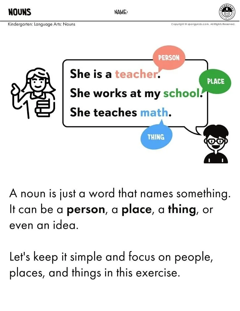 Learn About Nouns: Learn Naming Words for Kids — SPONGYKIDS