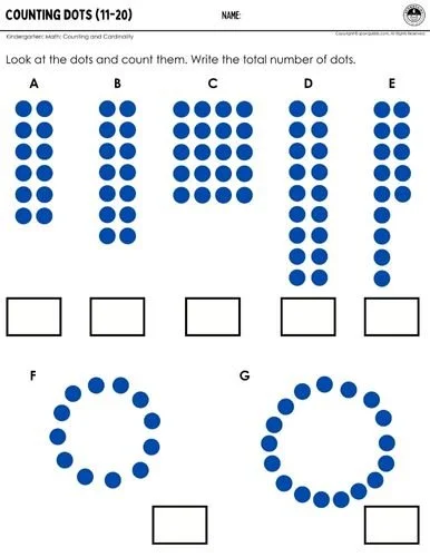 Counting Dots - Count & Match Numbers 1-10 — SPONGYKIDS