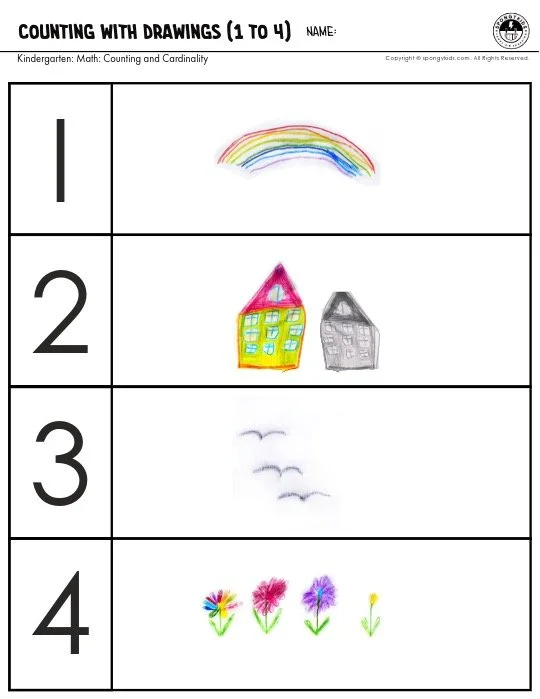 Counting 1–4 with Art: Math Activities for Kids — SPONGYKIDS