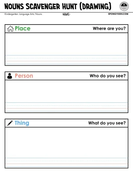 Nouns Scavenger Hunt | Fun activities (ELA) — SPONGYKIDS