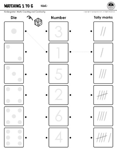 Matching 1 to 6 Fun Counting Activity for Kids — SPONGYKIDS