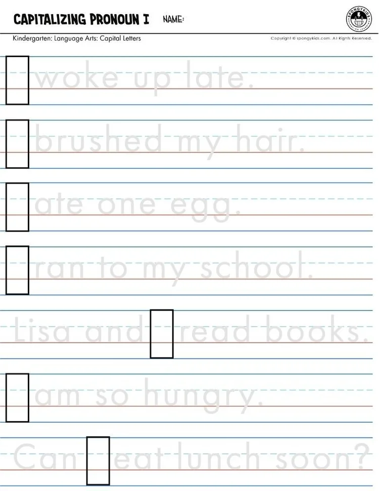Capitalizing Pronoun ‘I’ | Always Capitalize I — SPONGYKIDS
