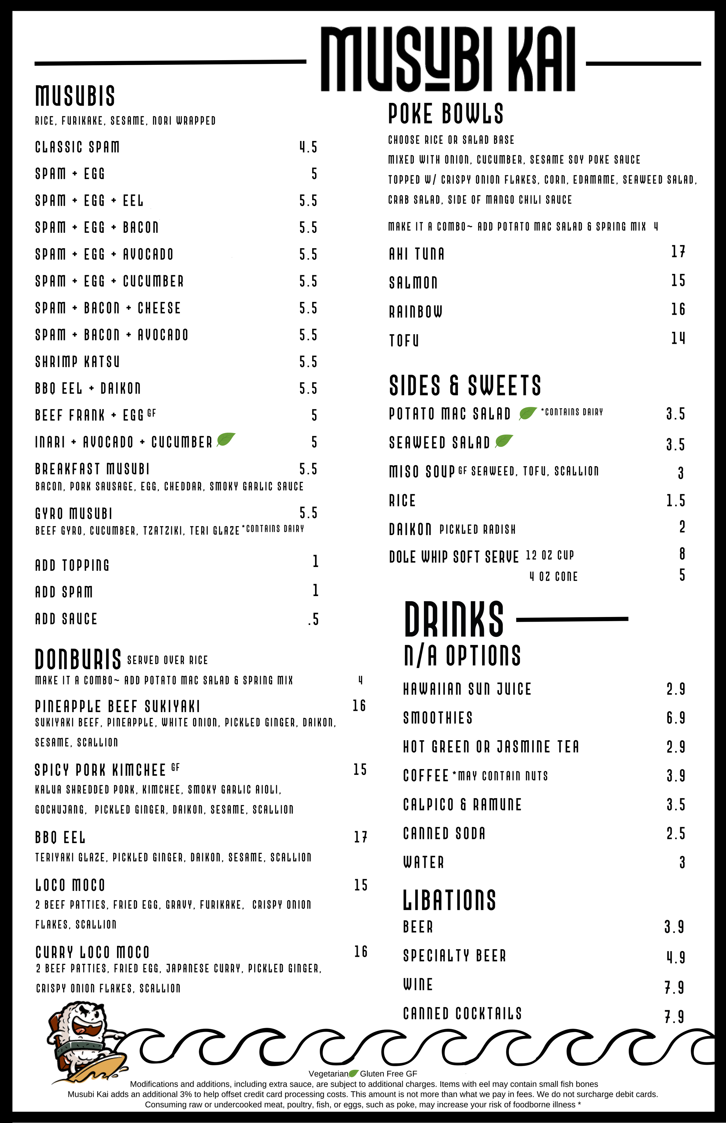 Menu — Musubi Kai