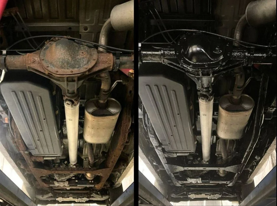 Car underbody rust removal — Mobile Dustless Sandblasting