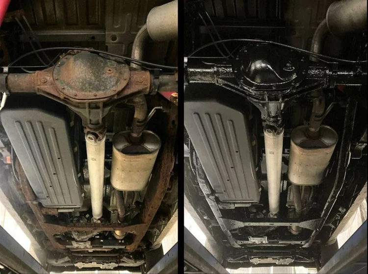 Car underbody rust removal — Mobile Dustless Sandblasting