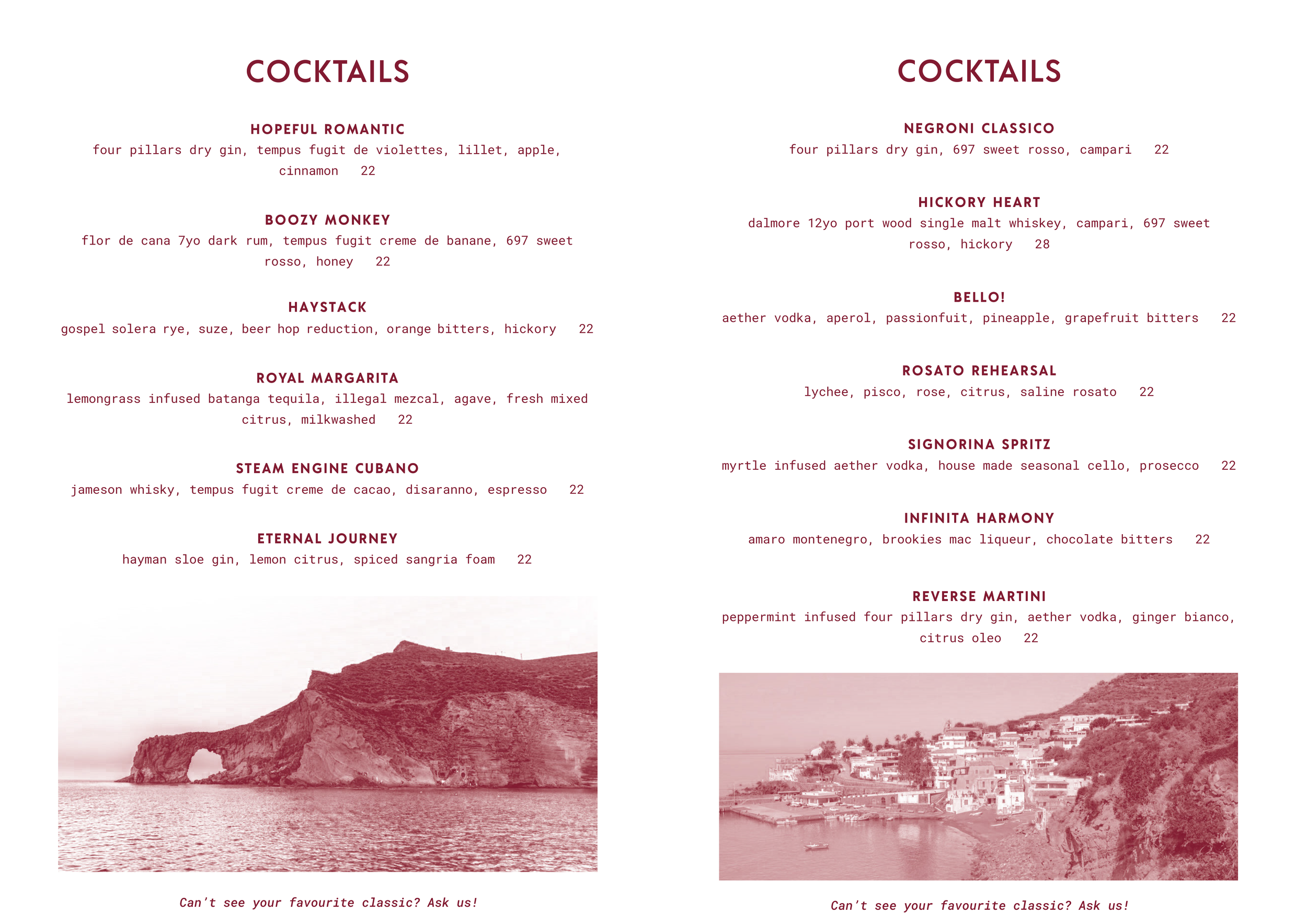 MENUS — Bar Infinita