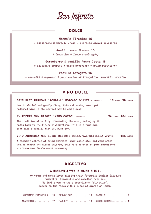 MENUS — Bar Infinita