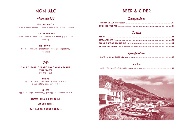 MENUS — Bar Infinita