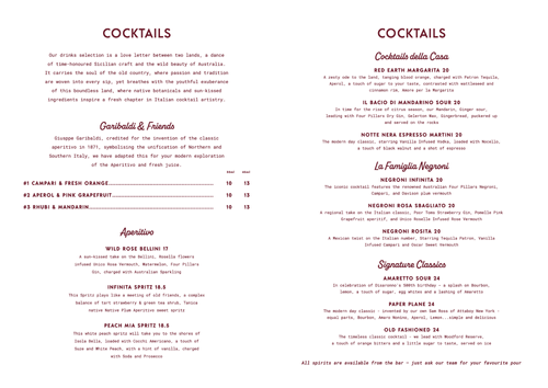 MENUS — Bar Infinita