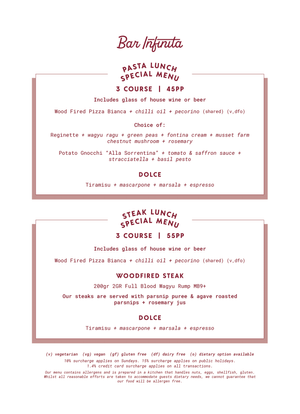 MENUS — Bar Infinita