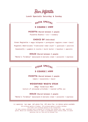 MENUS — Bar Infinita