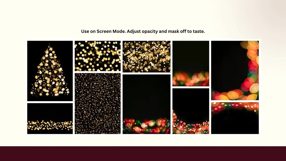 Holiday Bokeh Overlay Collection for Photoshop by Holly Awwad