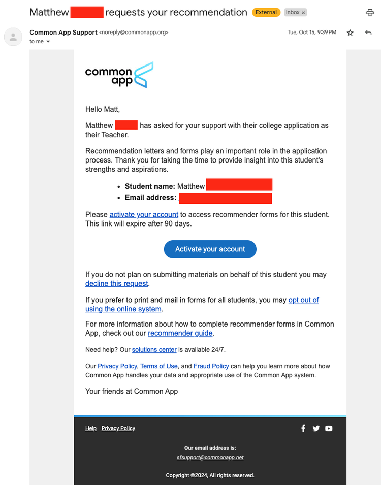 How to submit letters of recommendations through Common App — CollegeBound