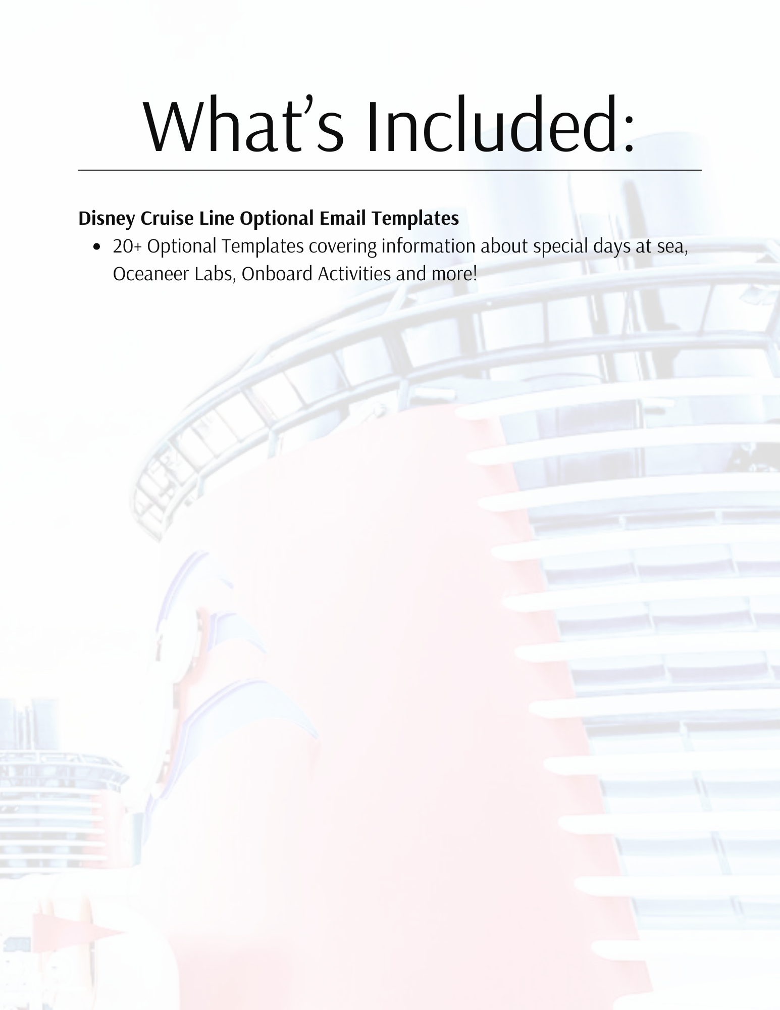 Disney Cruise Line Optional Email Templates — Journeys By Linda