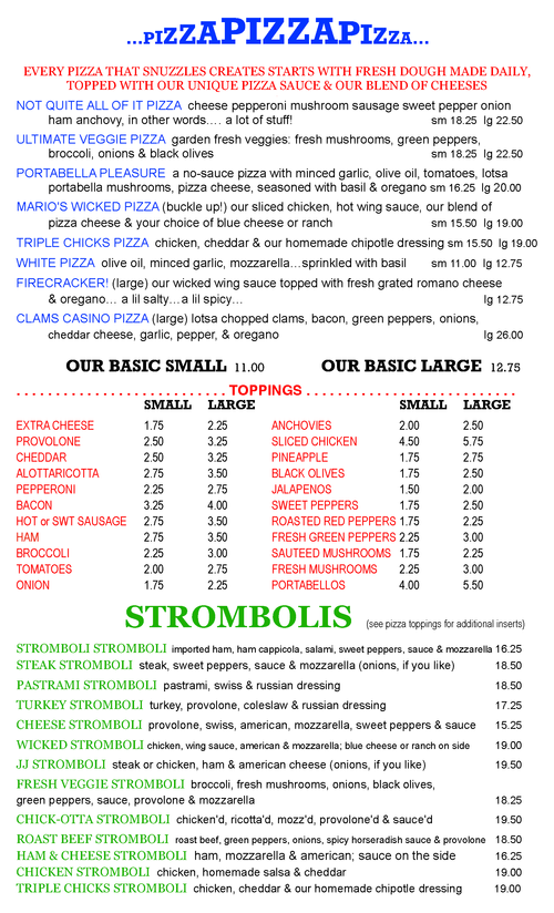 Menu (Copy) — Snuzzles