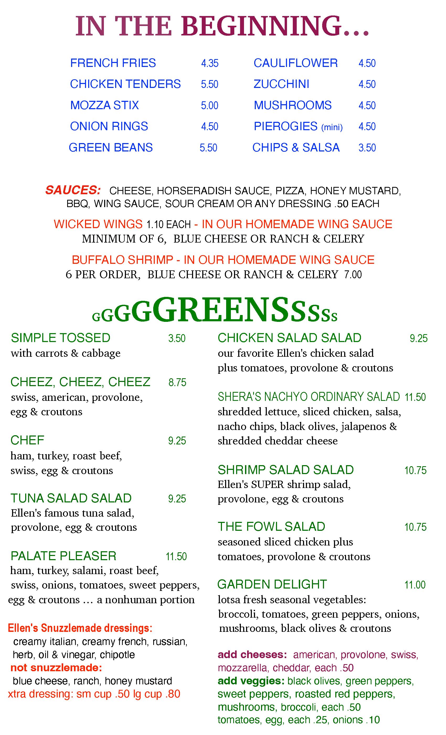 Menu (Copy) — Snuzzles