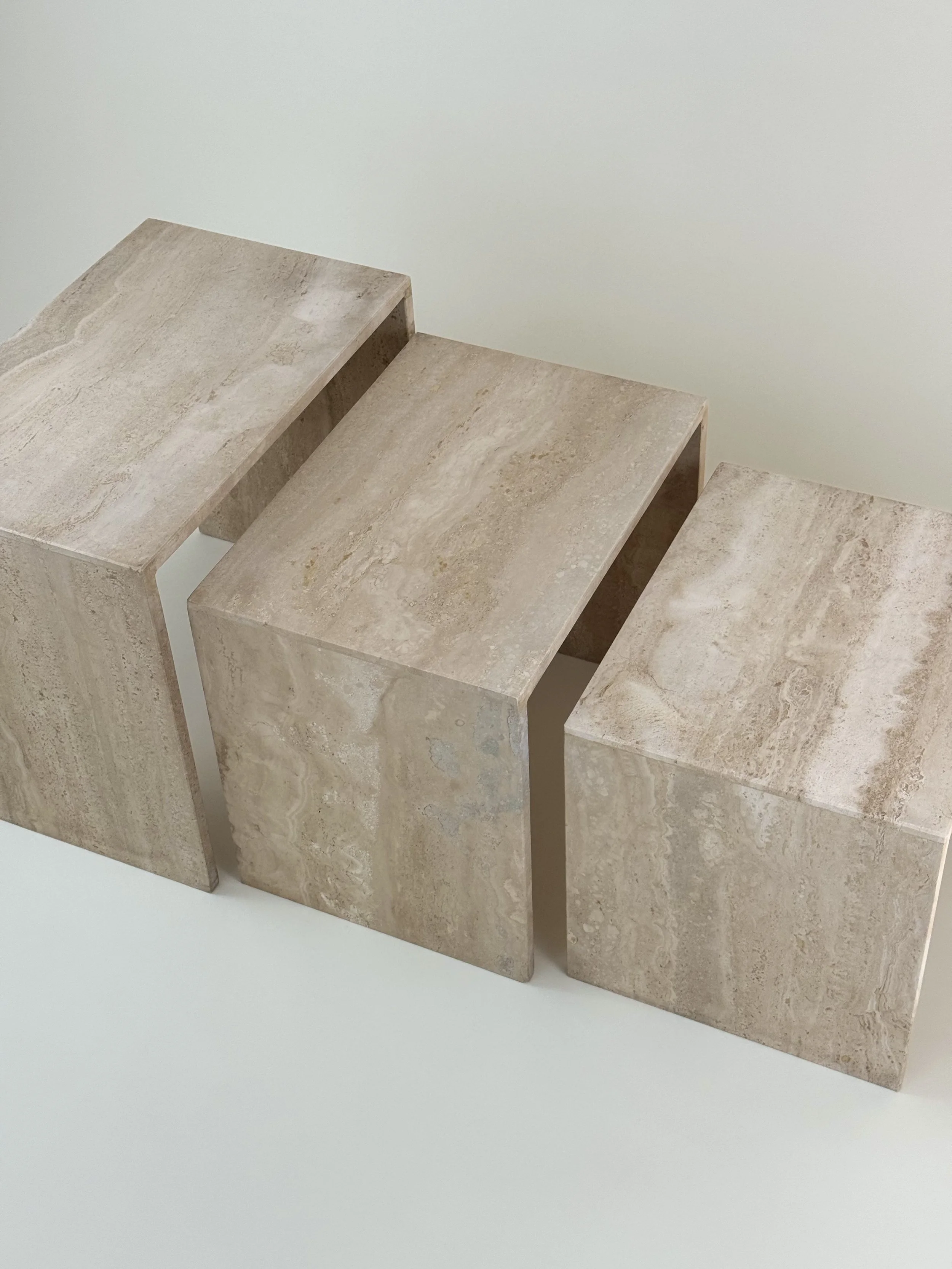 Travertine Nesting Coffee Tables 1970s — Dro