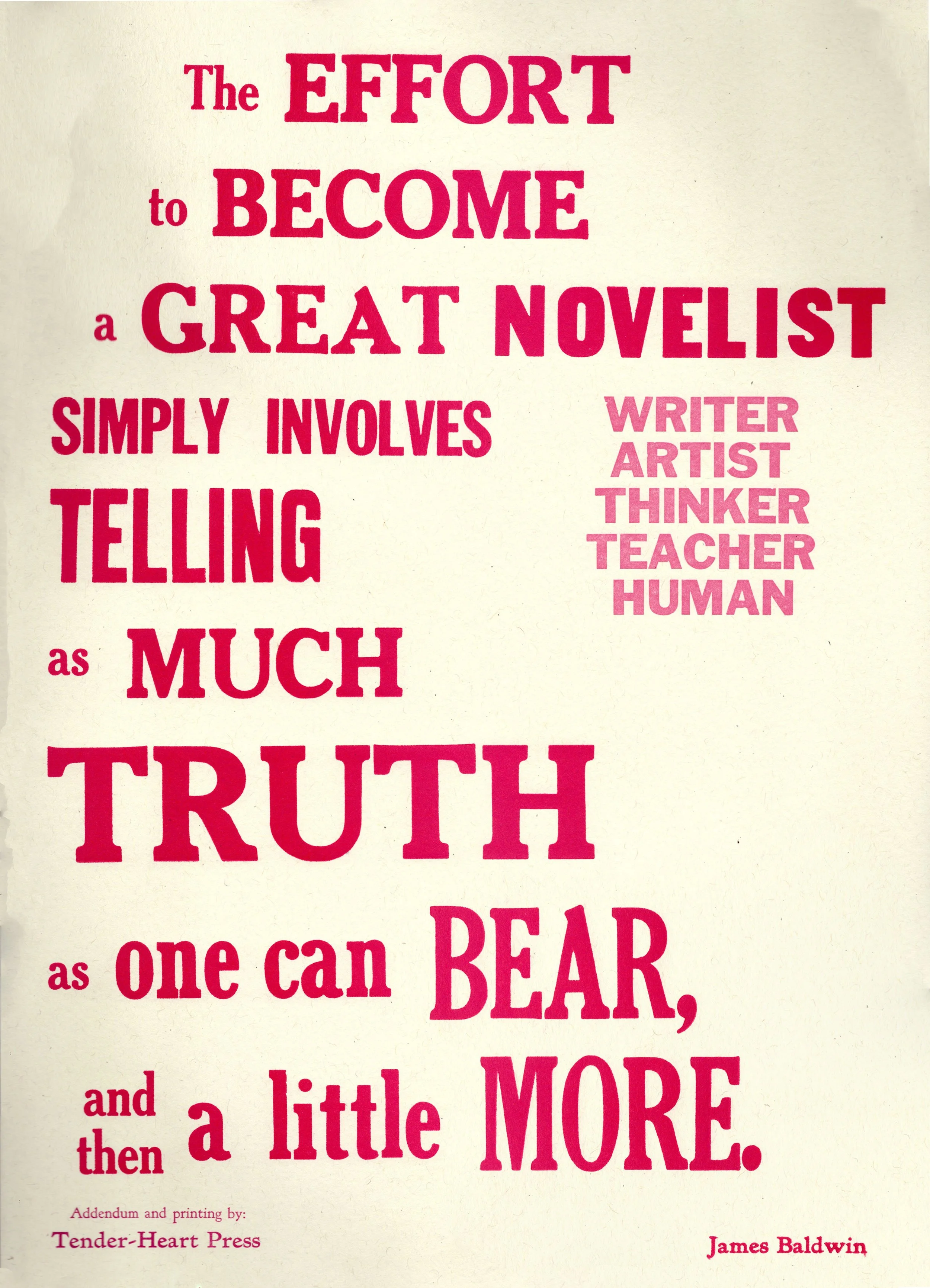 As much truth as one can bear (James Baldwin) — E. "Oscar" Maynard ...