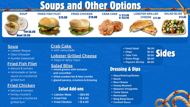 Lobster Rolls Menu — The Hungry Captain