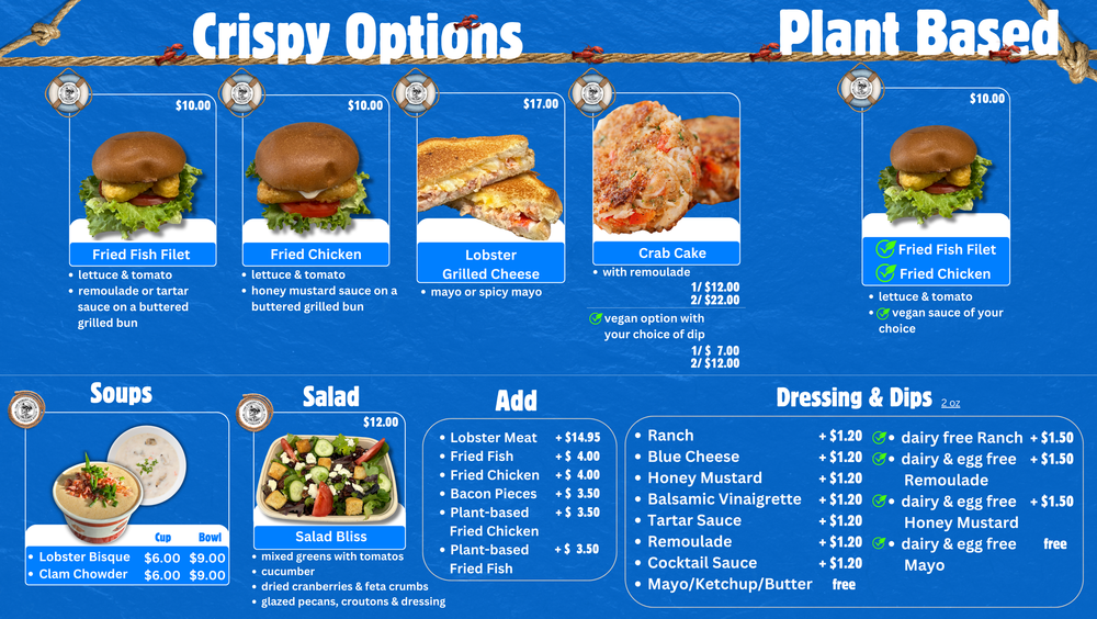 Lobster Rolls Menu — The Hungry Captain