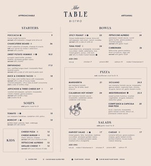 food — The Table Bistro