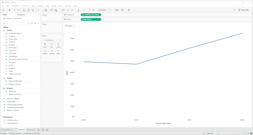 Line Chart 折线图 — Tableau教科书 -做最好的Tableau中文教程