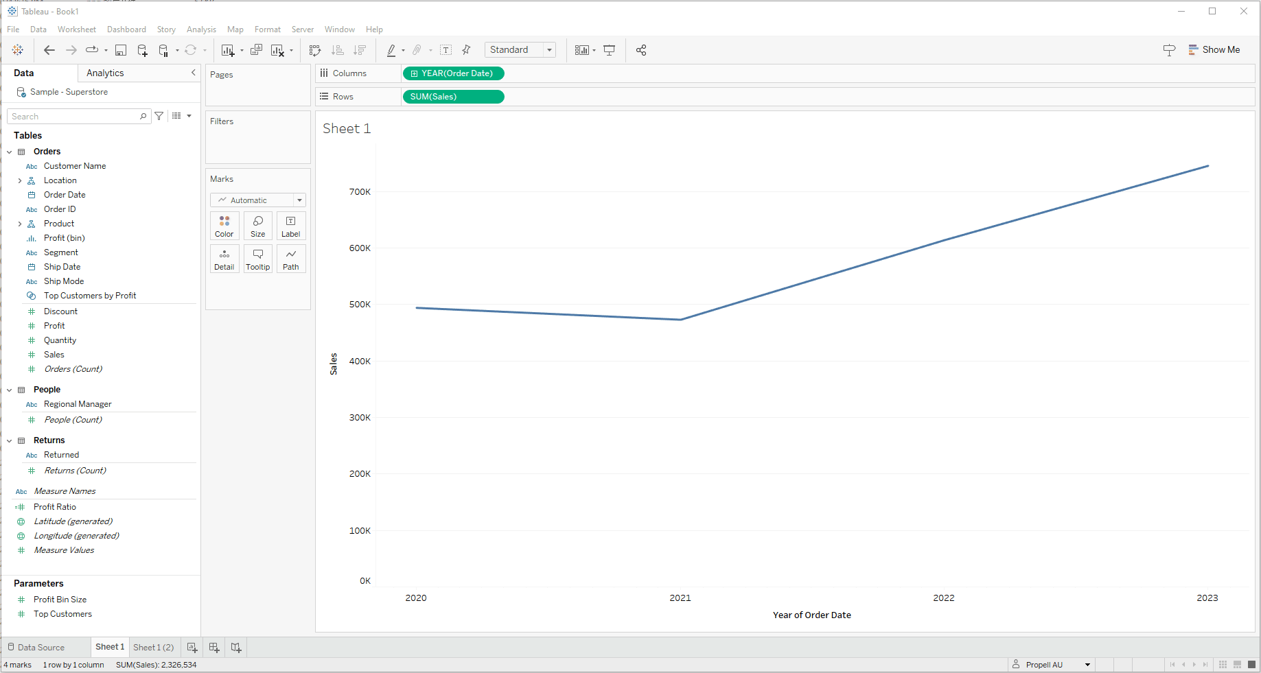 Line Chart 折线图 — Tableau教科书 -做最好的Tableau中文教程