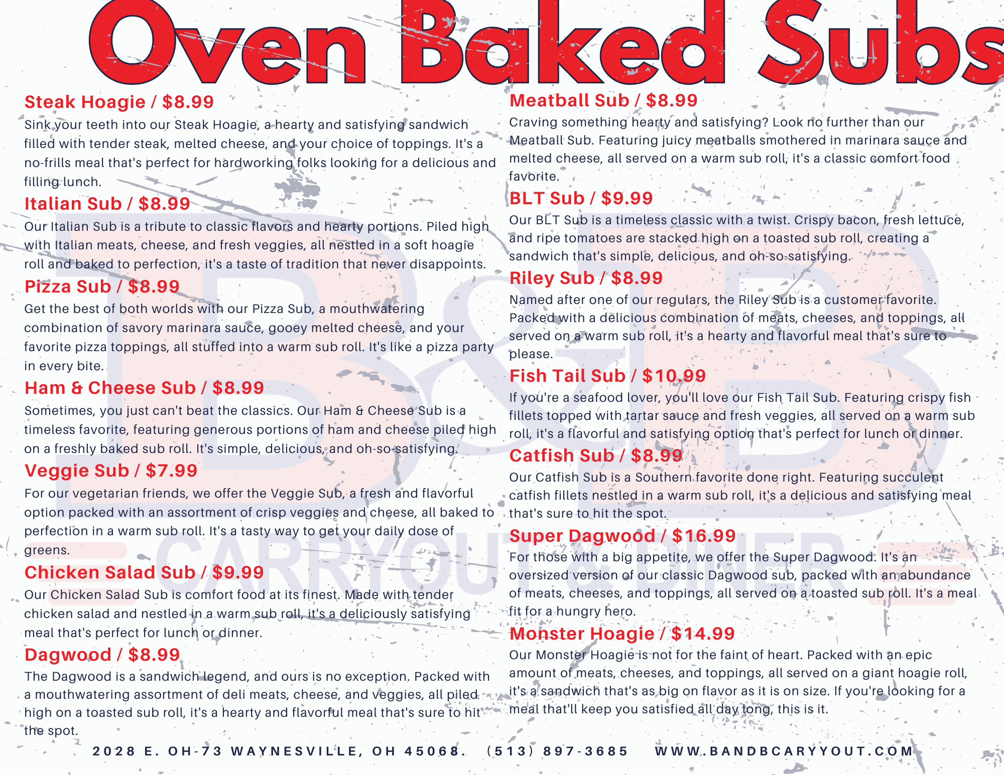 View Our Menu — B&B Carryout