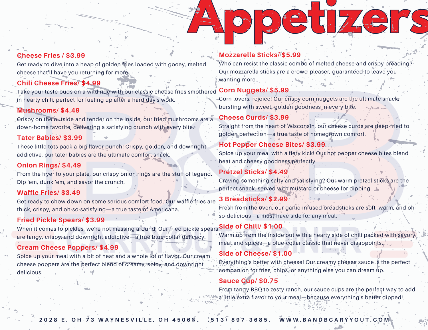 View Our Menu — B&B Carryout