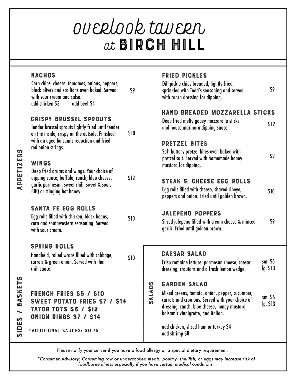 Overlook Tavern — Birch Hill Country Club