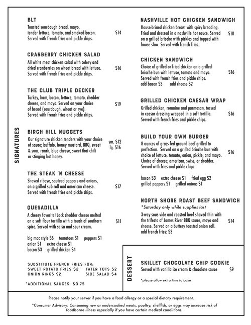 Overlook Tavern — Birch Hill Country Club