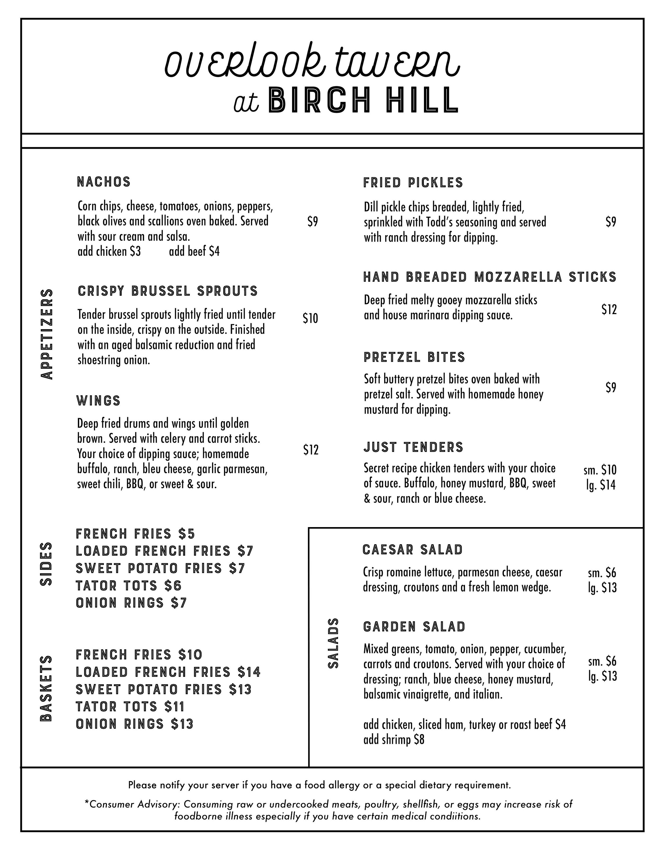 Overlook Tavern — Birch Hill Country Club