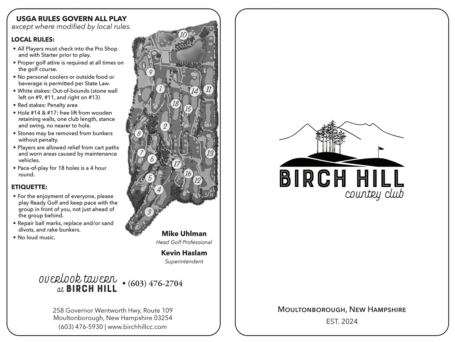 Golf Operations — Birch Hill Country Club