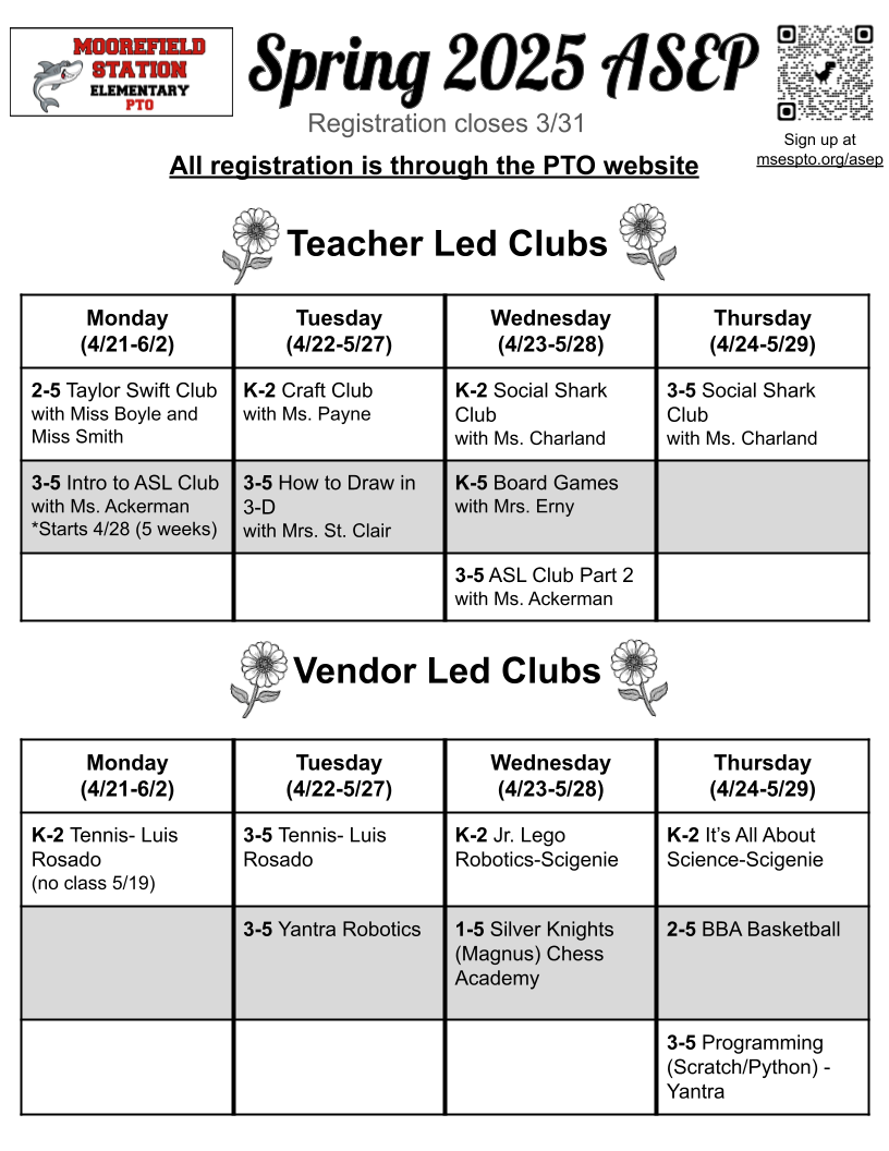 ASEP — Moorefield Station Elementary School PTO